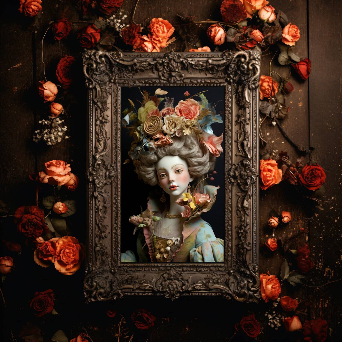 Rococo Marie Antoinette Art Doll Download Printable Wall Art Vintage ...