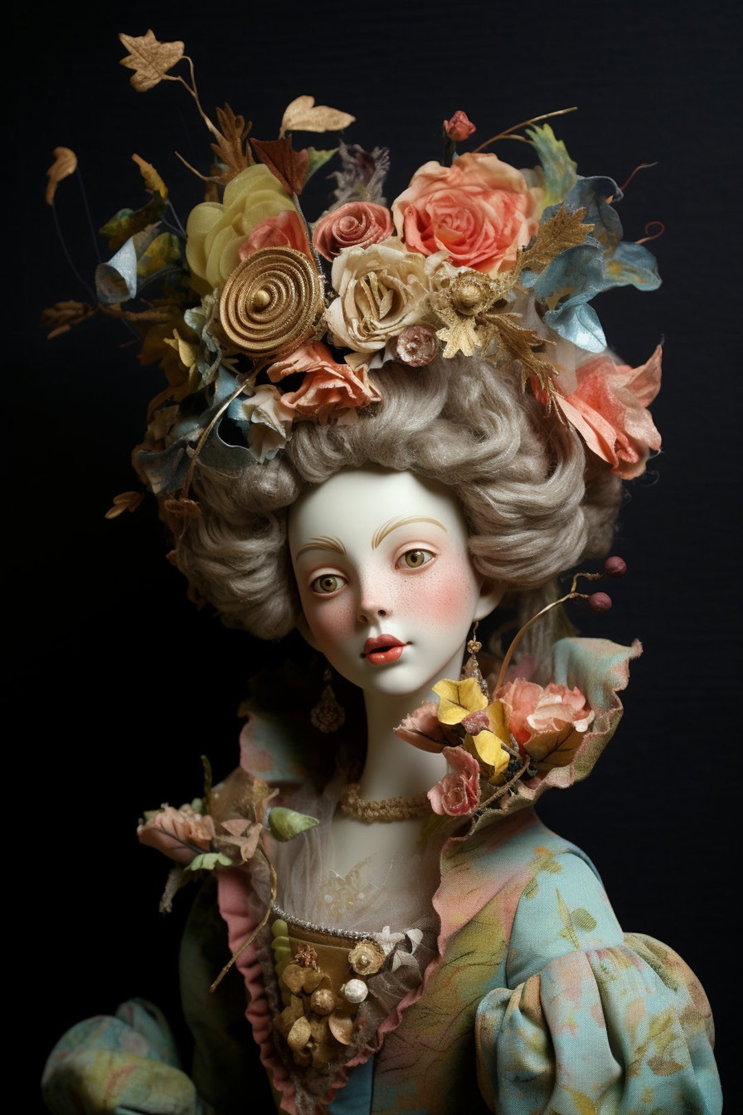 Rococo Marie Antoinette Art Doll Download Printable Wall Art Vintage ...