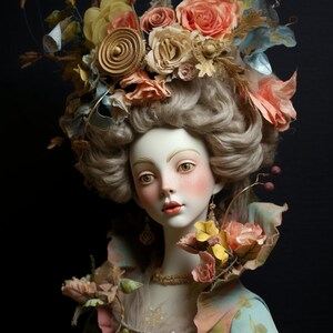 Rococo Marie Antoinette Art Doll Download Printable Wall Art Vintage ...