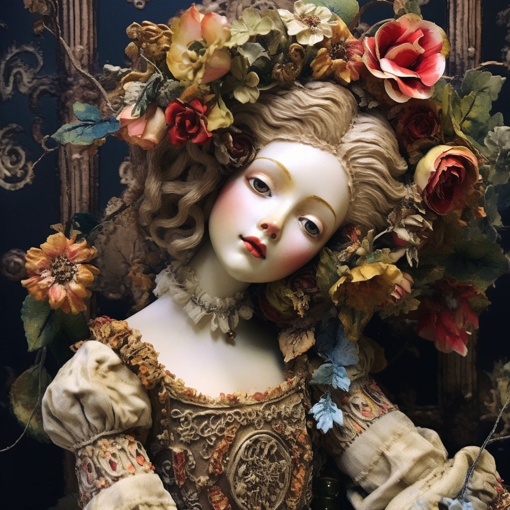 Rococo Doll Marie Antoinette Download Printable Wall Art Vintage ...