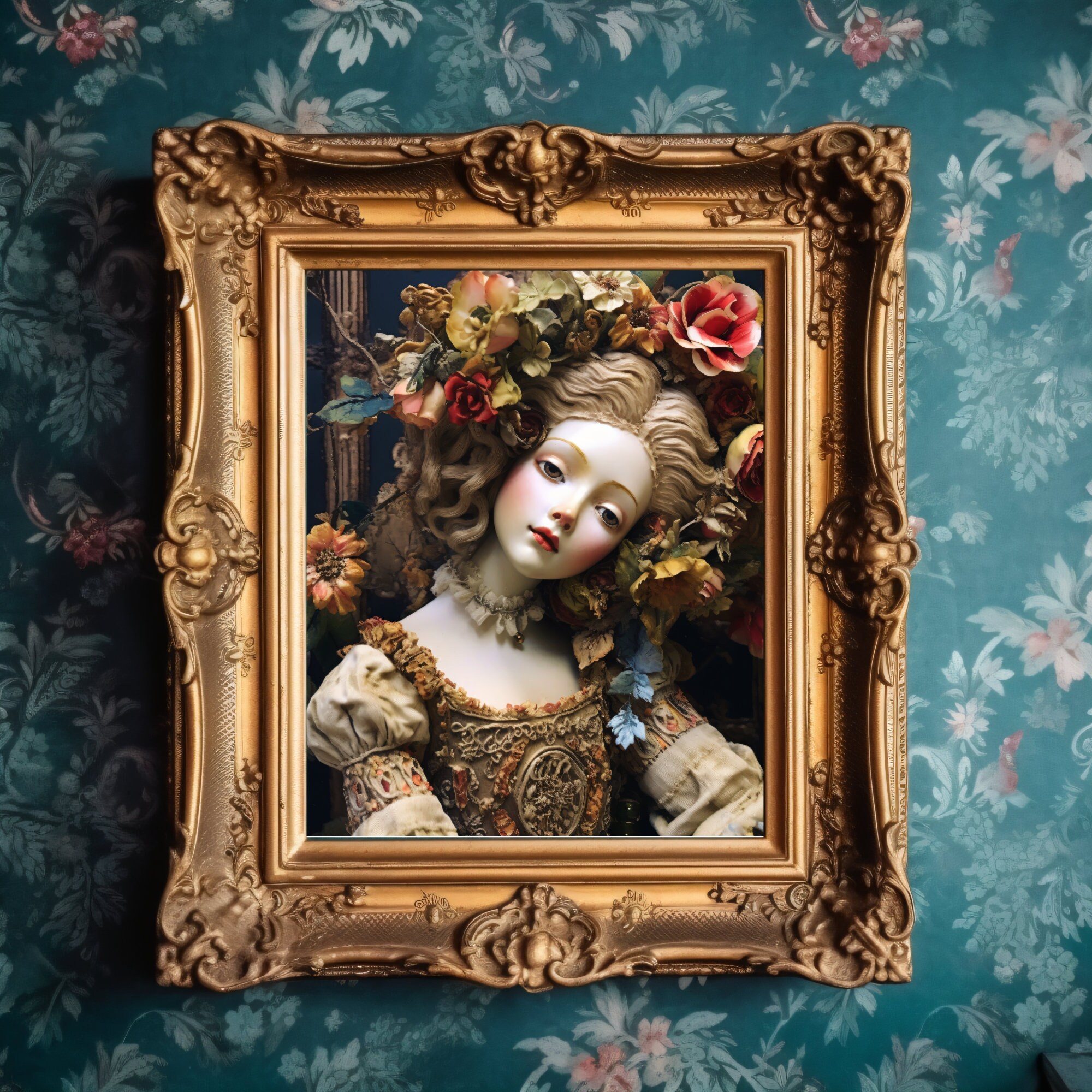 Rococo Doll Marie Antoinette Download Printable Wall Art Vintage ...