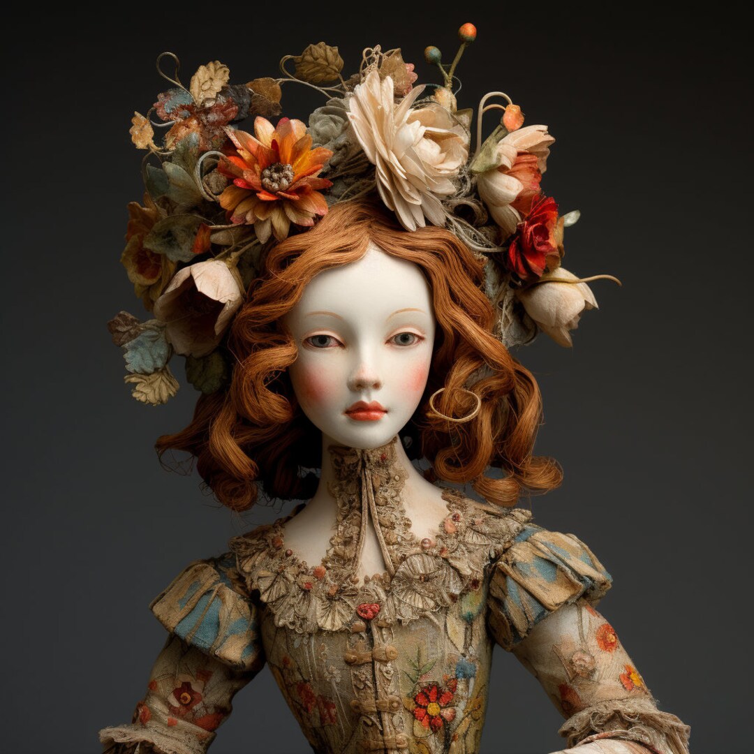 Rococo Porcelain Doll Marie Antoinette Download Printable Wall Art ...