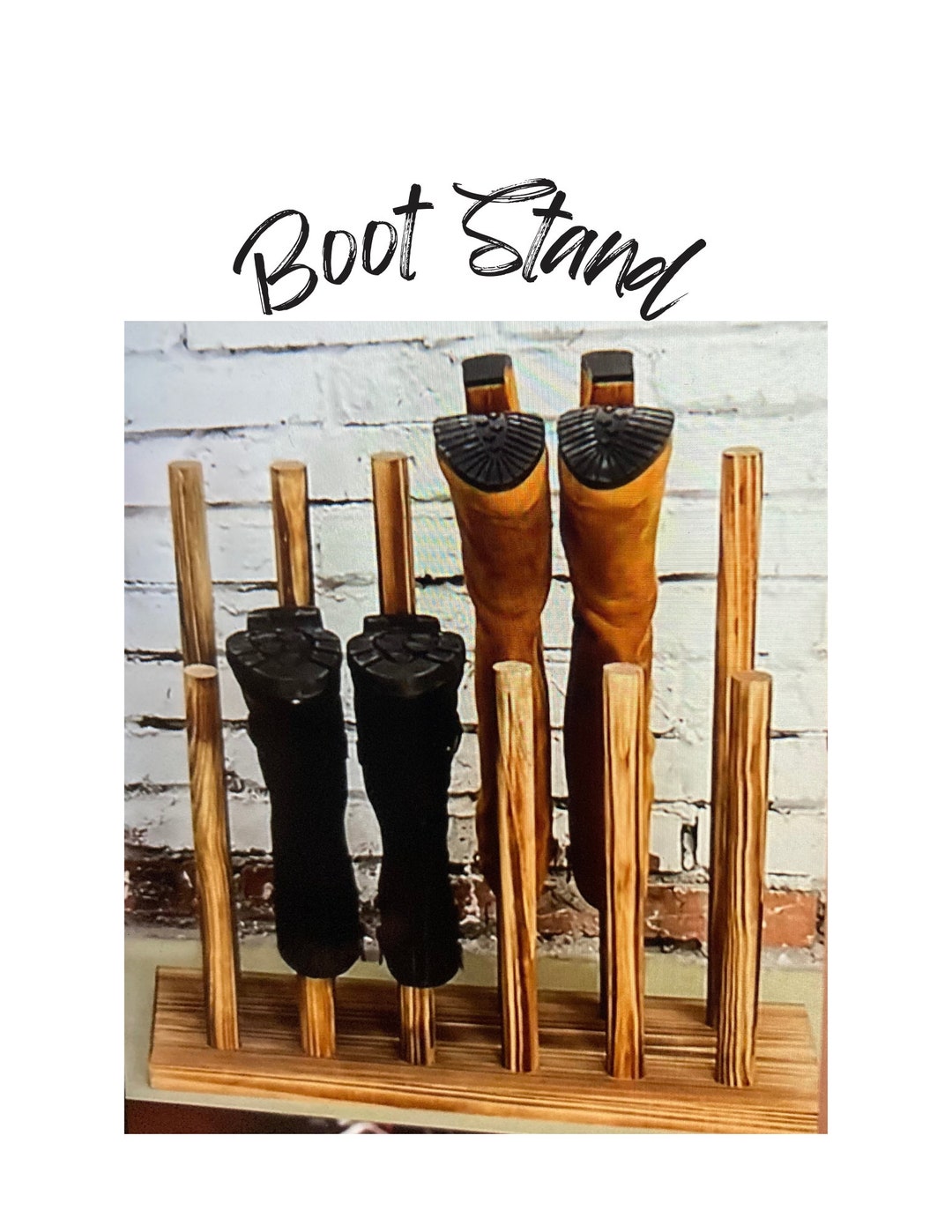 Rustic Wooden Boot Stand - Etsy
