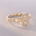 Unique Halo Rectangle Engagement Ring, 14k Solid Gold Vintage ...