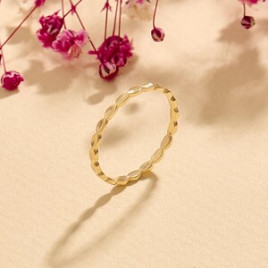 Ultra Thin Bumpy Ring 14k 10k 18k Solid Gold Stacking Wedding Band ...