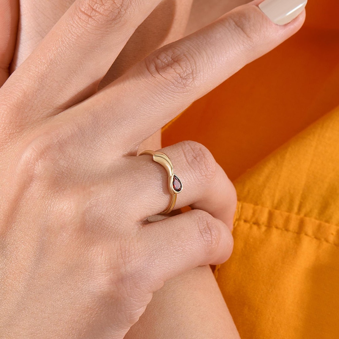 Vampire Fang Thooth Statement Ring, 14k Solid Gold Gothic Ring ...