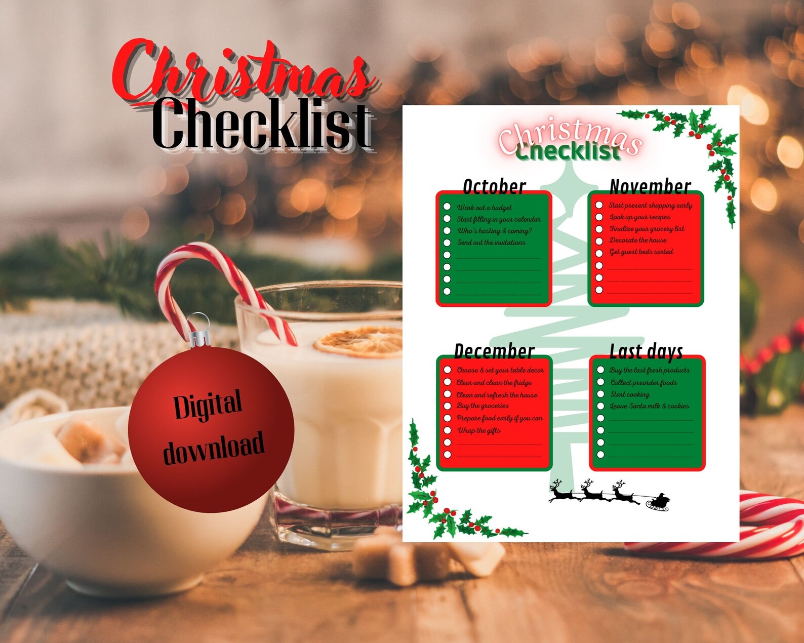Christmas Preparation Checklist, Prepare for Xmas, List to Help You in the Holiday Season, Get ...