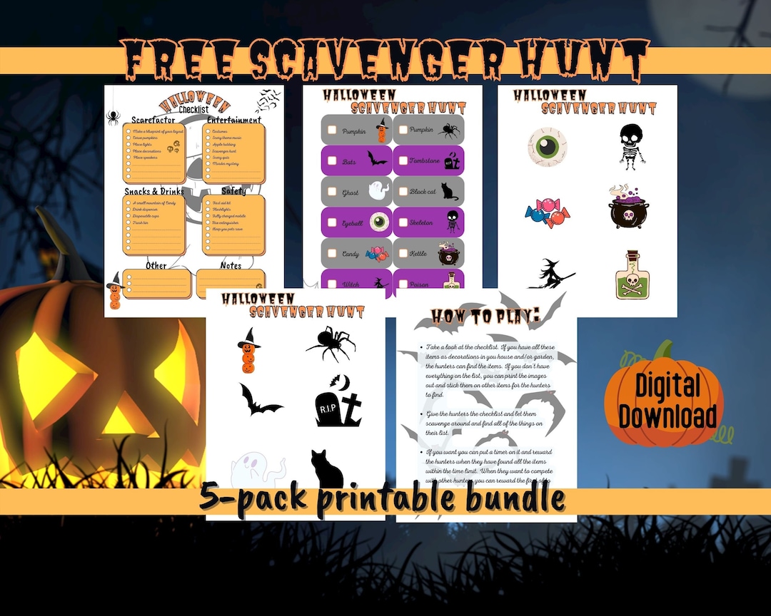 Halloween Preparation Checklist With Free Scavenger Hunt, Get Ready to ...