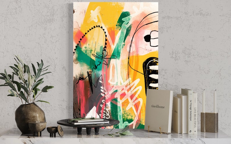 Funky Wall Art, Modern Abstract Print, Funky Decor, Printable Funky ...