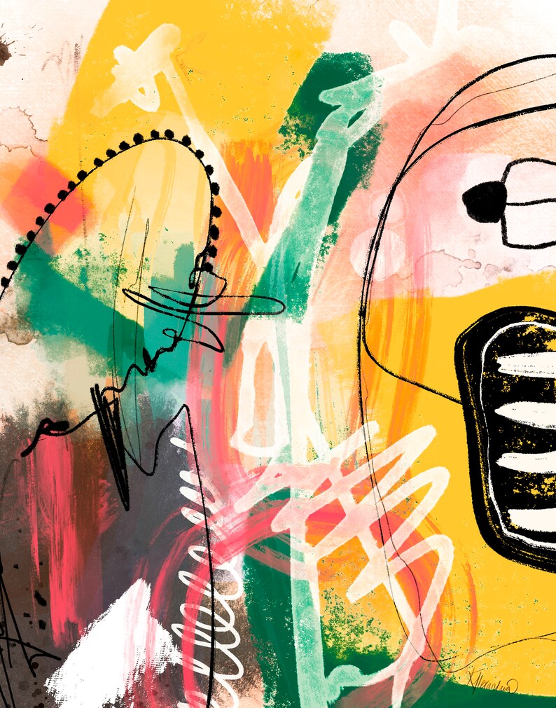 Funky Wall Art, Modern Abstract Print, Funky Decor, Printable Funky ...