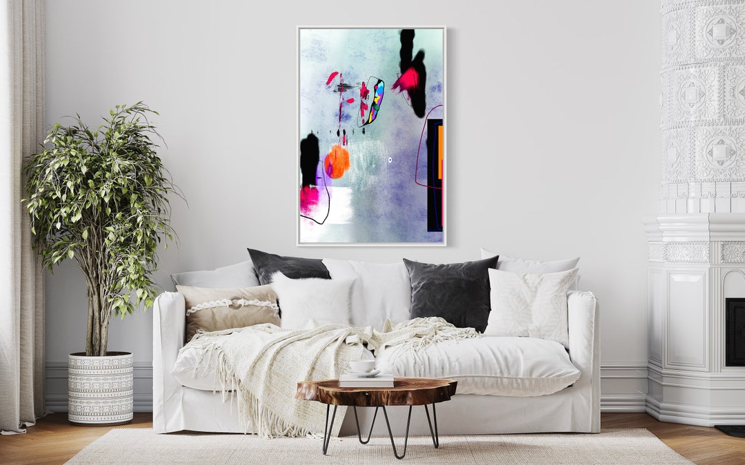 Vibrant Modern Abstract Print, Funky Decor, Printable Funky Wall Art ...