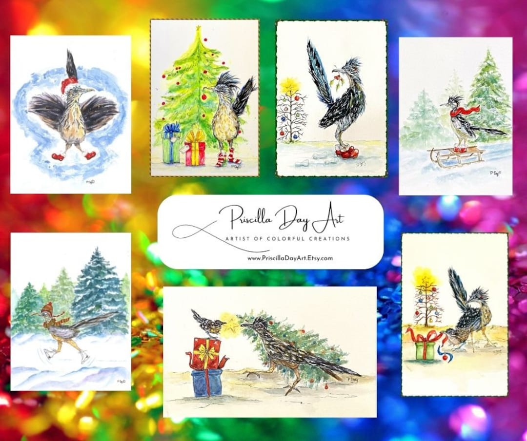 Pack of 7 Fun-loving ROADRUNNER Christmas Cards 5 X 7 Cards - Etsy