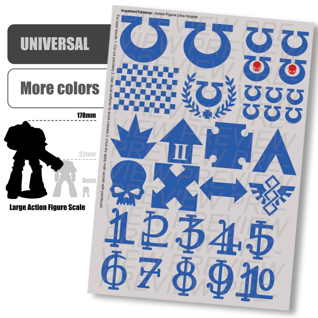 ACTION FIGURE Decals - Ultra Space Knights - Etsy