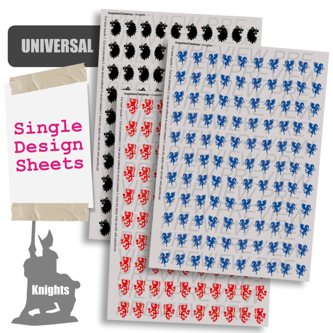 Decals Fantasy Knights Custom Single Design Heraldry - Etsy UK