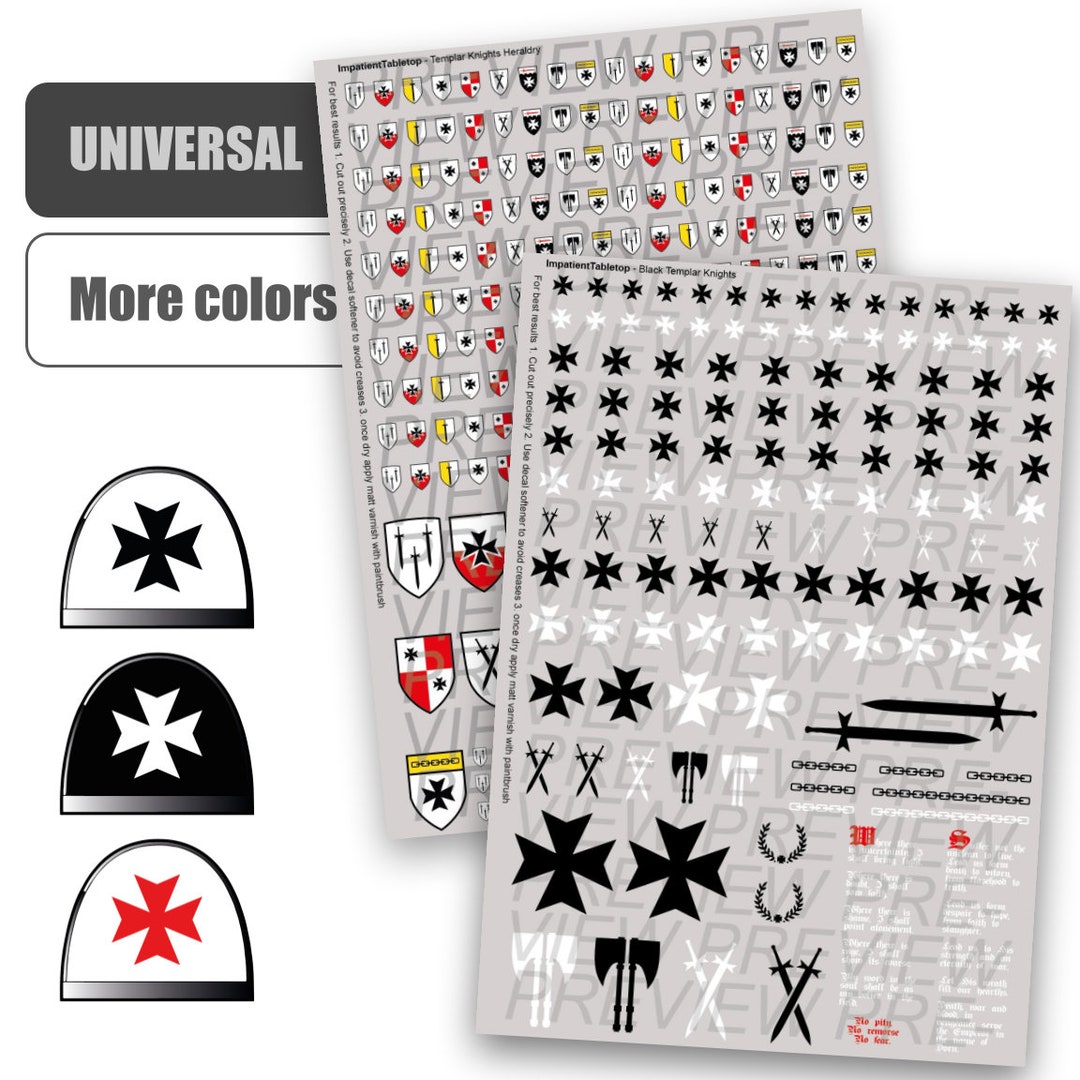 Decals Black Templar Space Knights - Etsy
