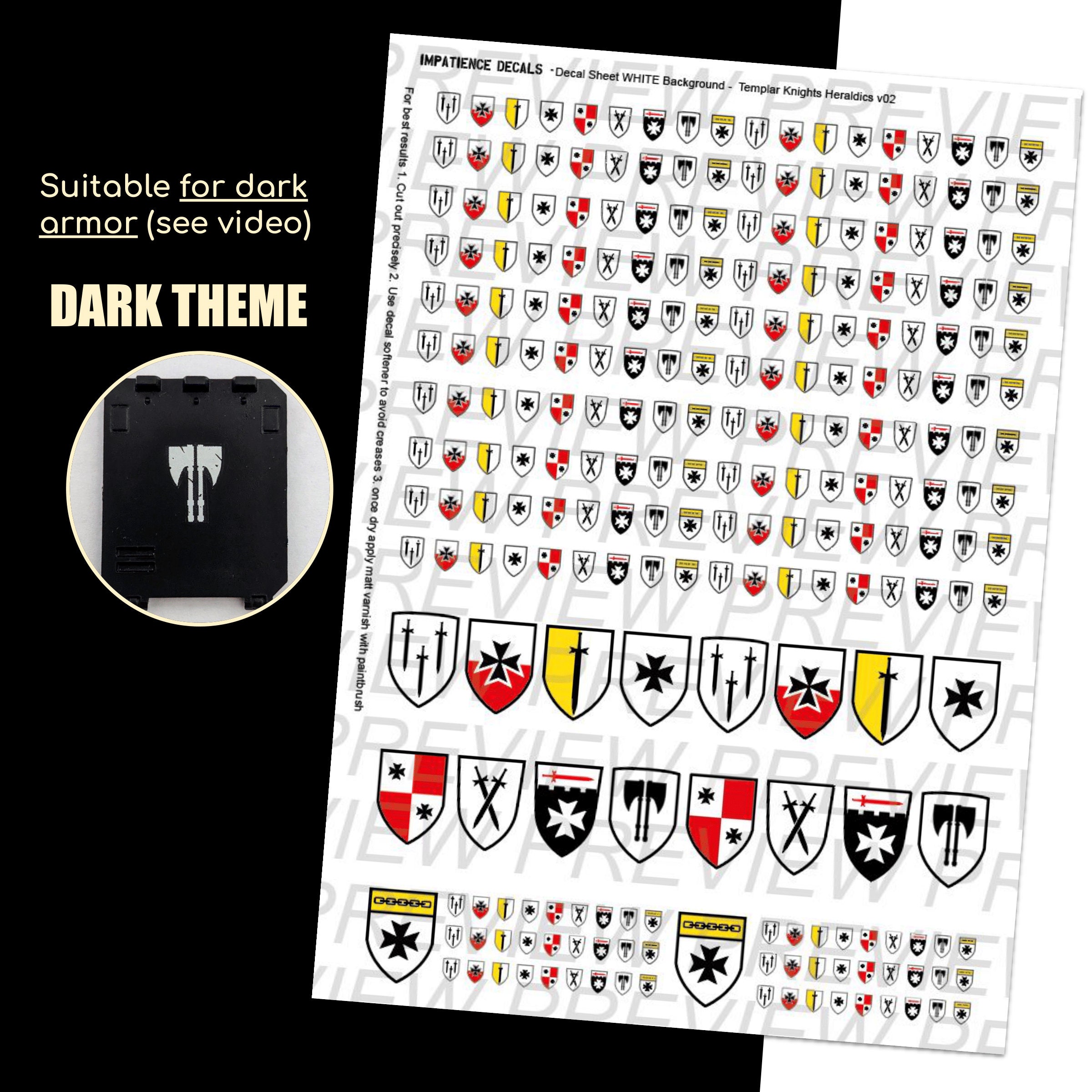 Decals Black Templar Space Knights Heraldry - Etsy
