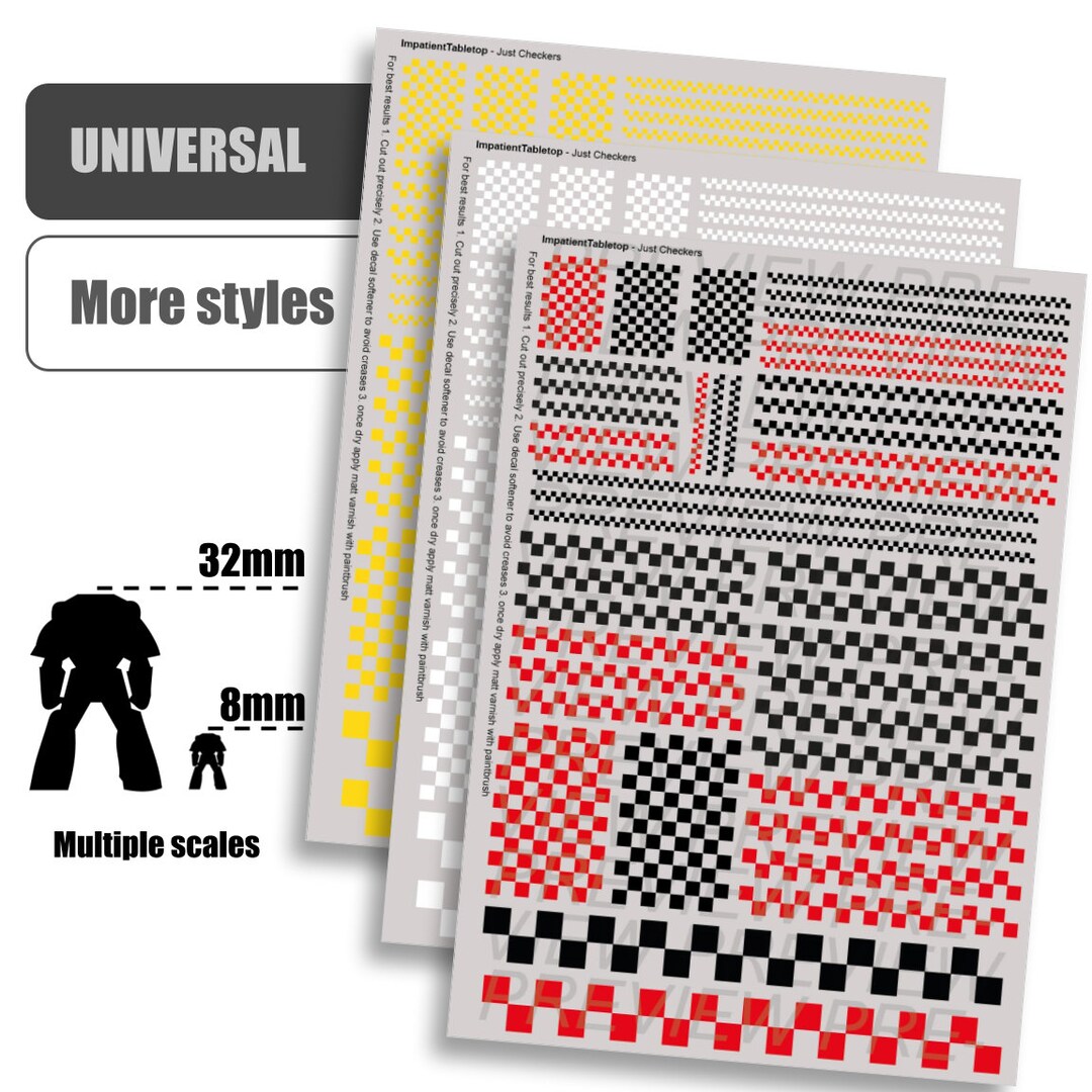 Decals Just Checkers - Etsy