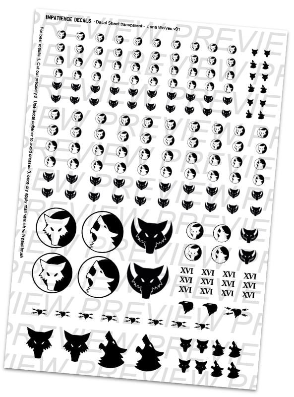 Decals Lunar Wolves Heresy - Etsy UK