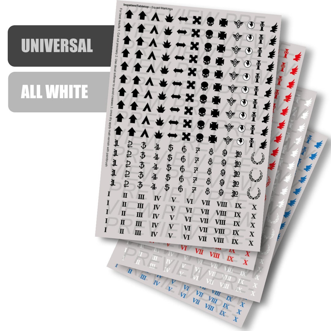 Decals Squad Markings Space Knight Marines - Etsy UK