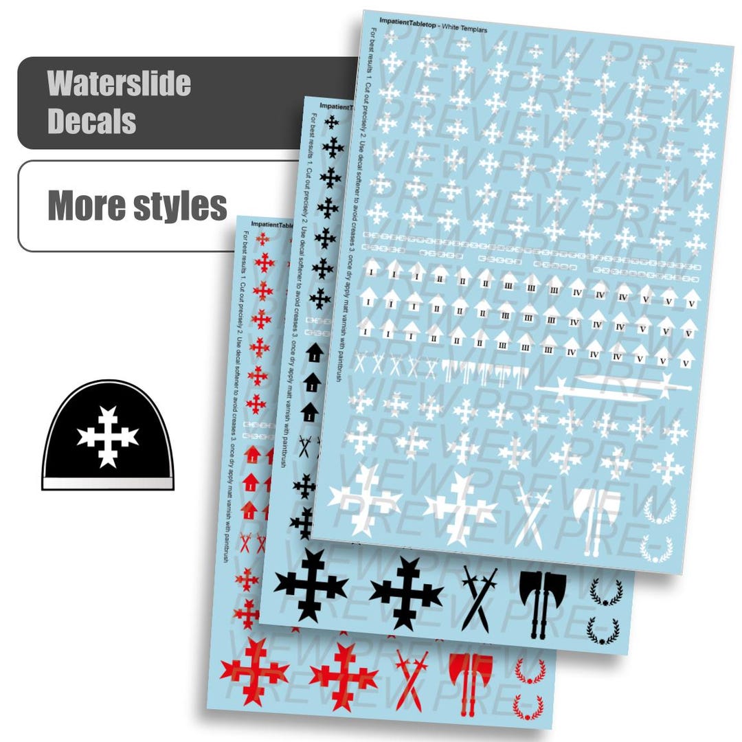 Decals White Templars - Etsy Denmark