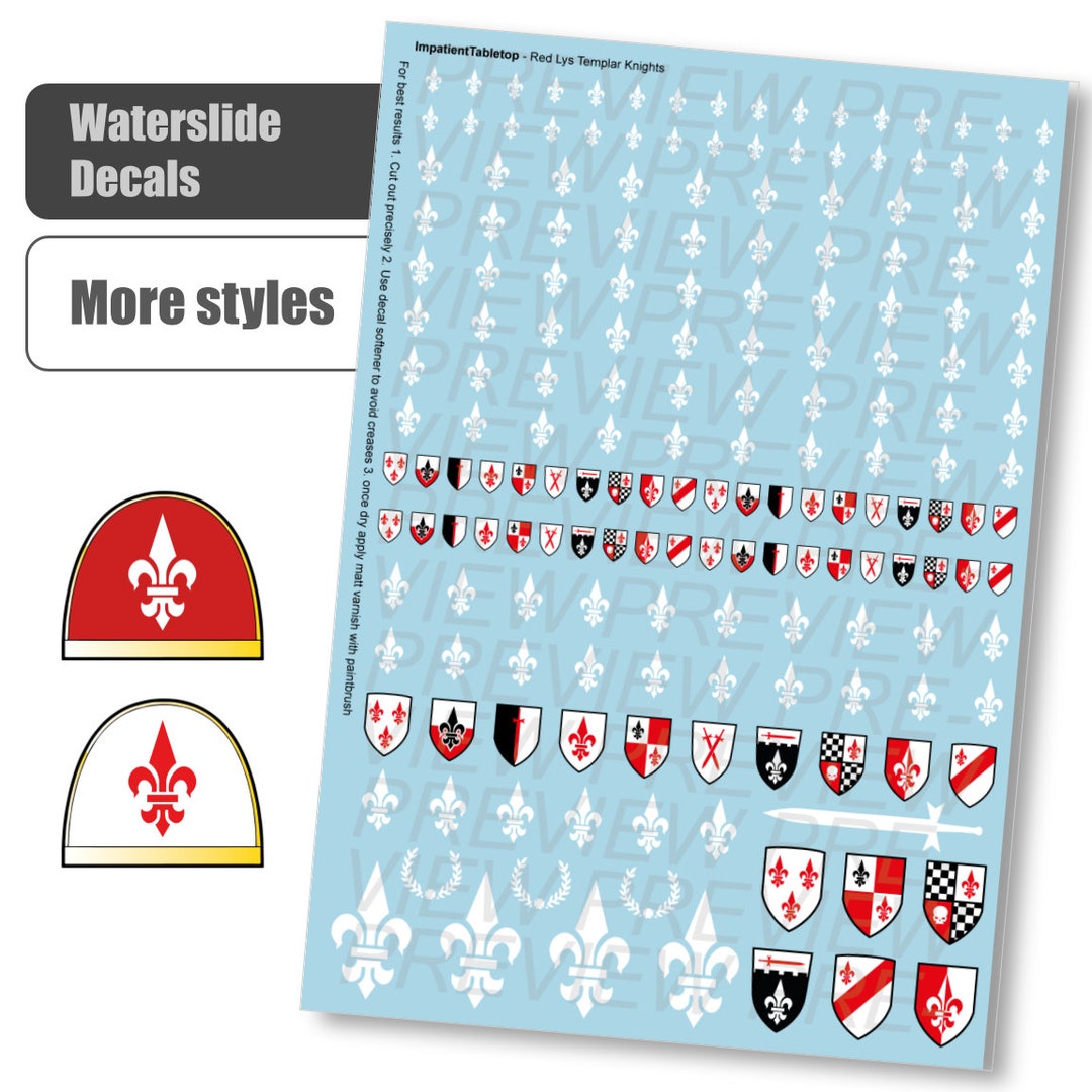 Decals - Red Lys Templar Knights - Etsy