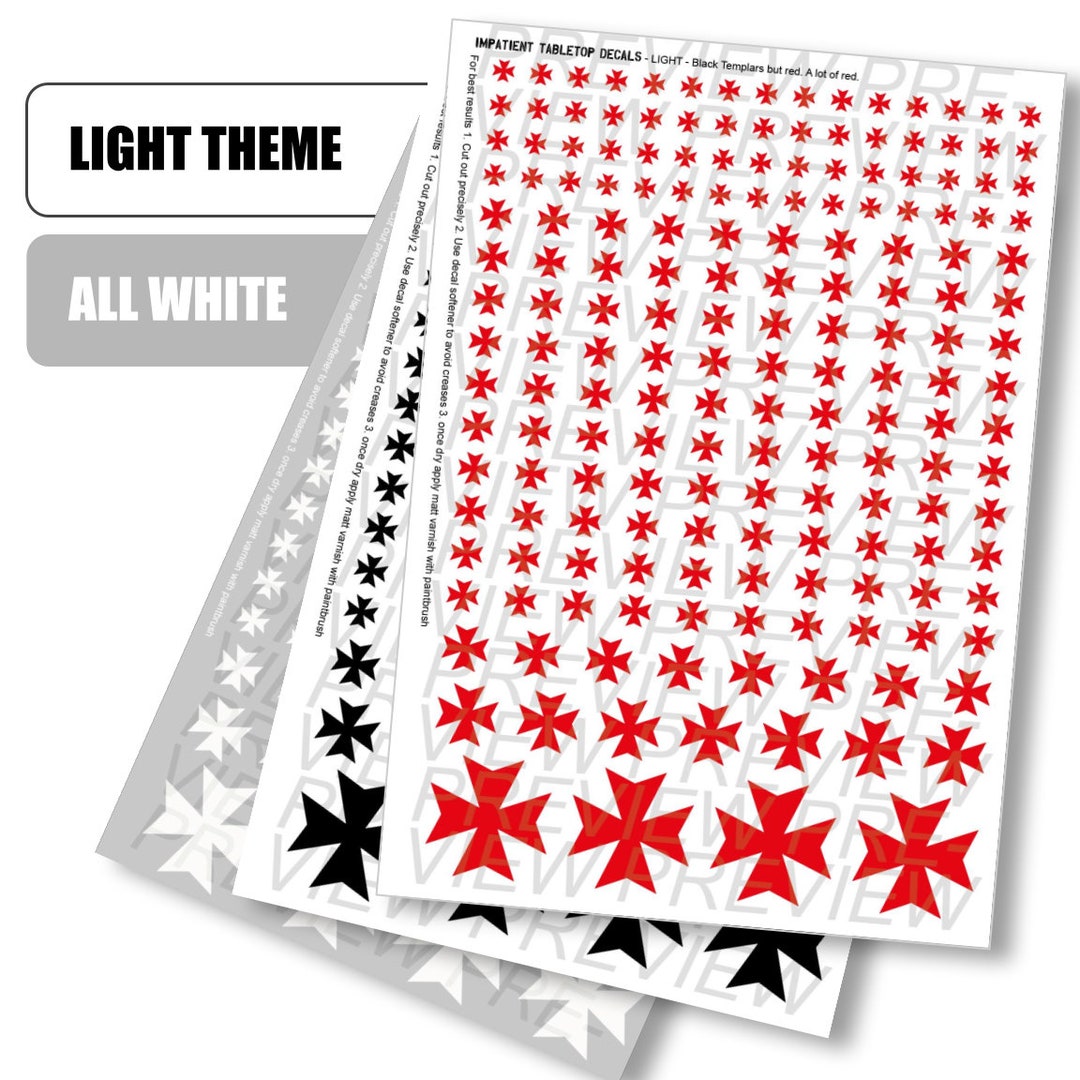 Decals Templar Space Knights. Lots of them. - Etsy España