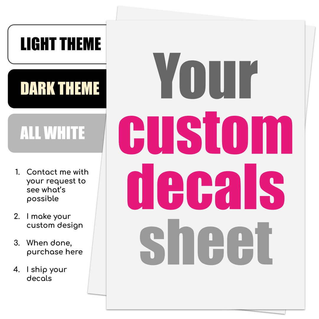 Custom Design Decal Sheet - Etsy