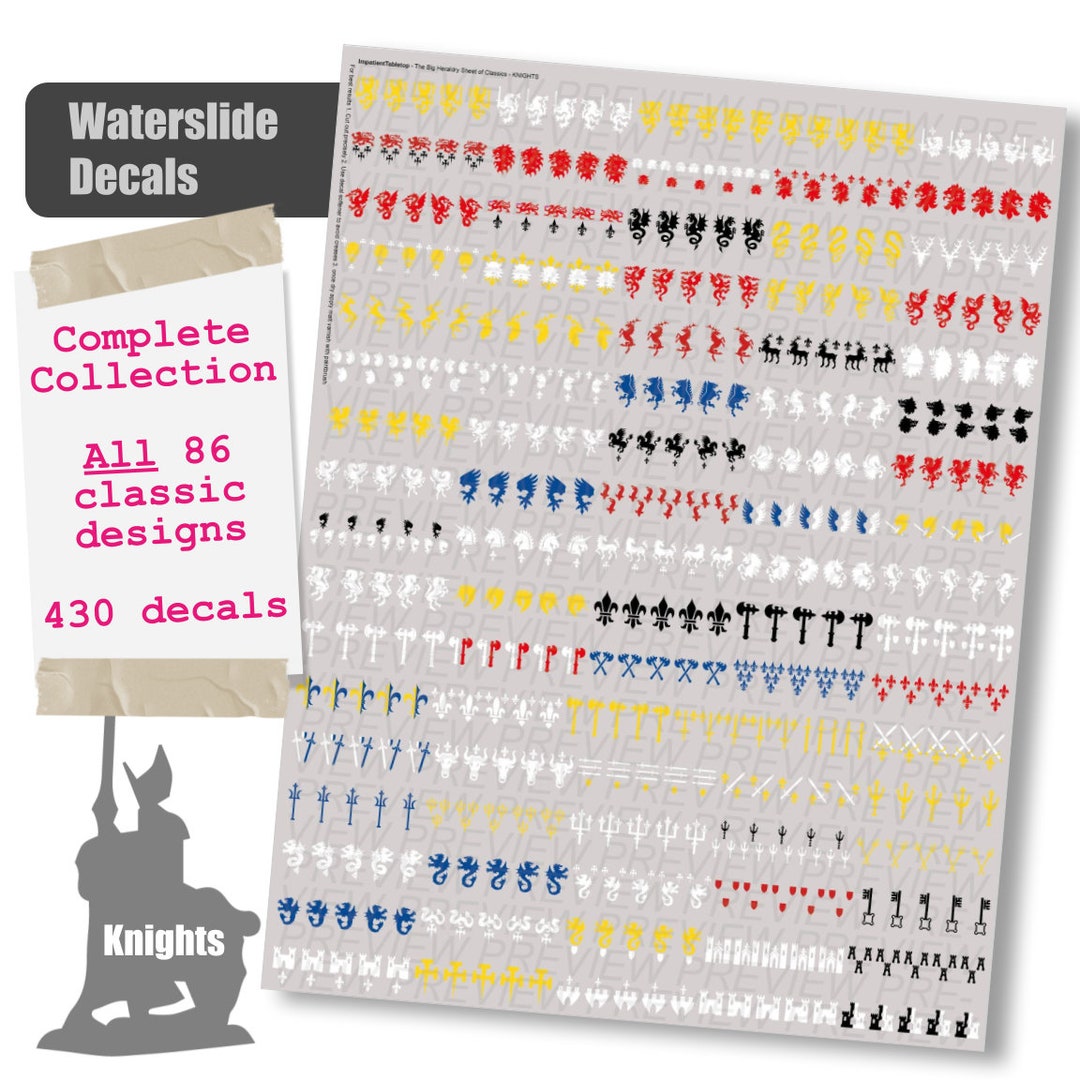 Decals Fantasy Knights Heraldry Collection - Etsy France