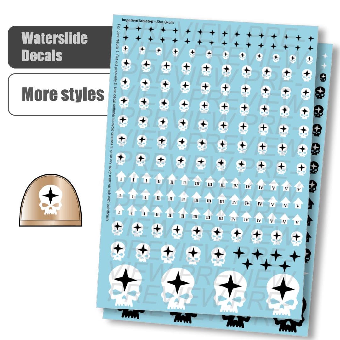Decals - Star Skulls - Etsy Nederland
