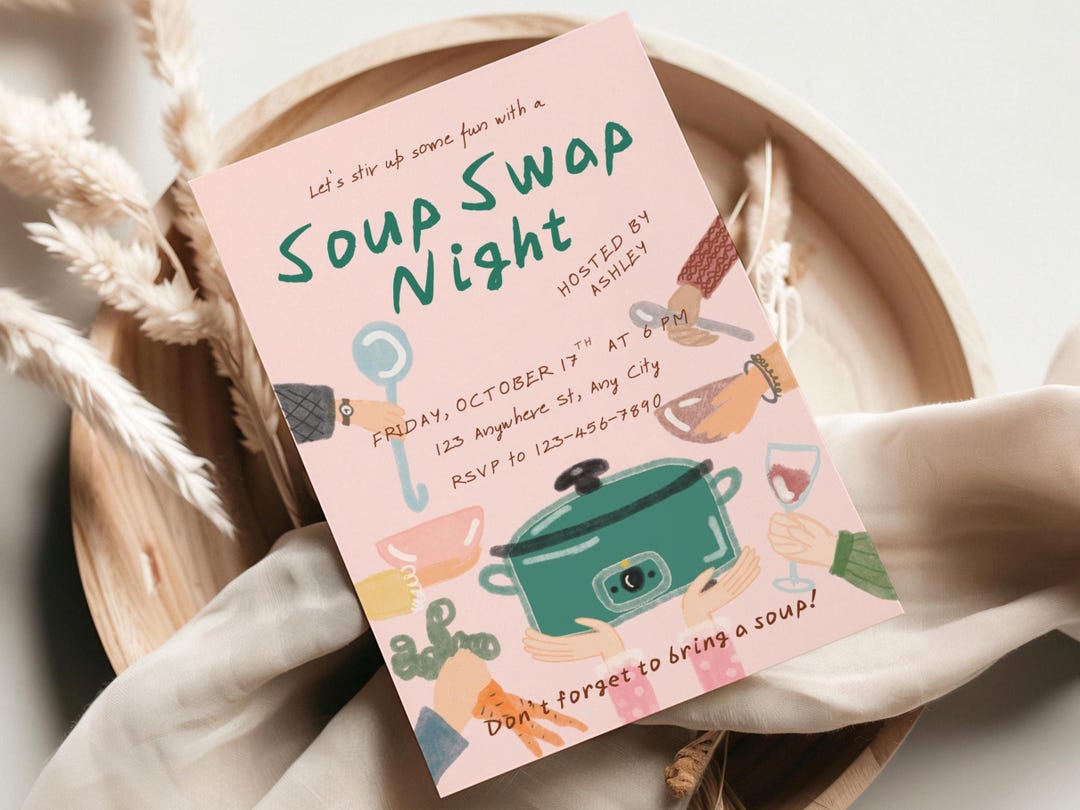 Soup Swap Party Invitation | Potluck Party | Digital Download - Etsy