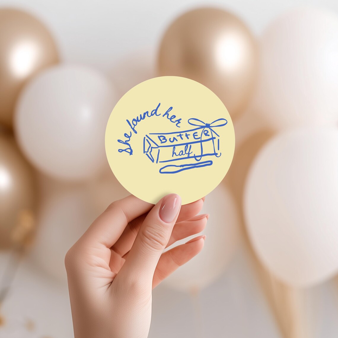 Butter Half Bridal Shower Cupcake Toppers Digital Download | Round ...
