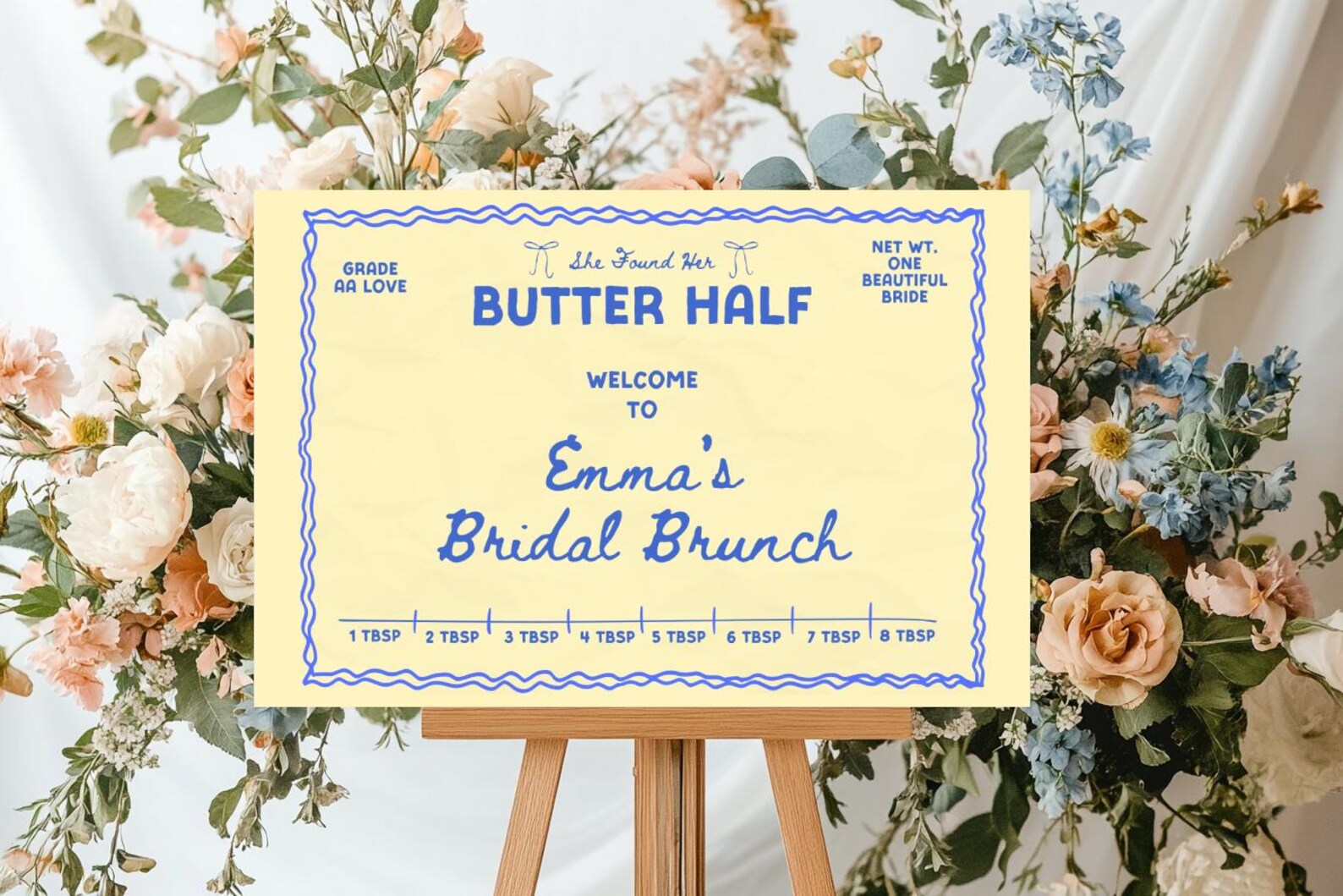 Butter Half Bridal Shower Cupcake Toppers Digital Download | Round ...