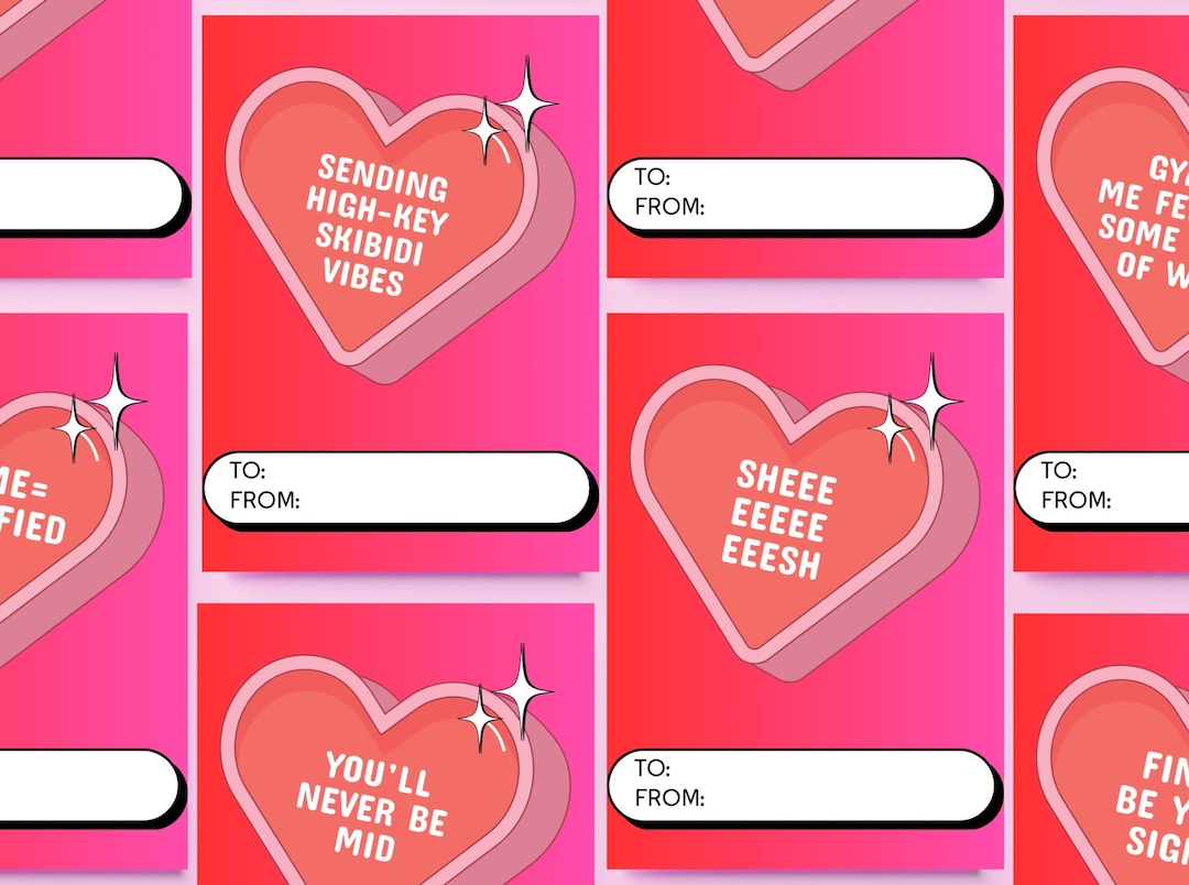 Teen Slang Candy Hearts, Funny Tween Valentines Printable, Gen Z Gen ...