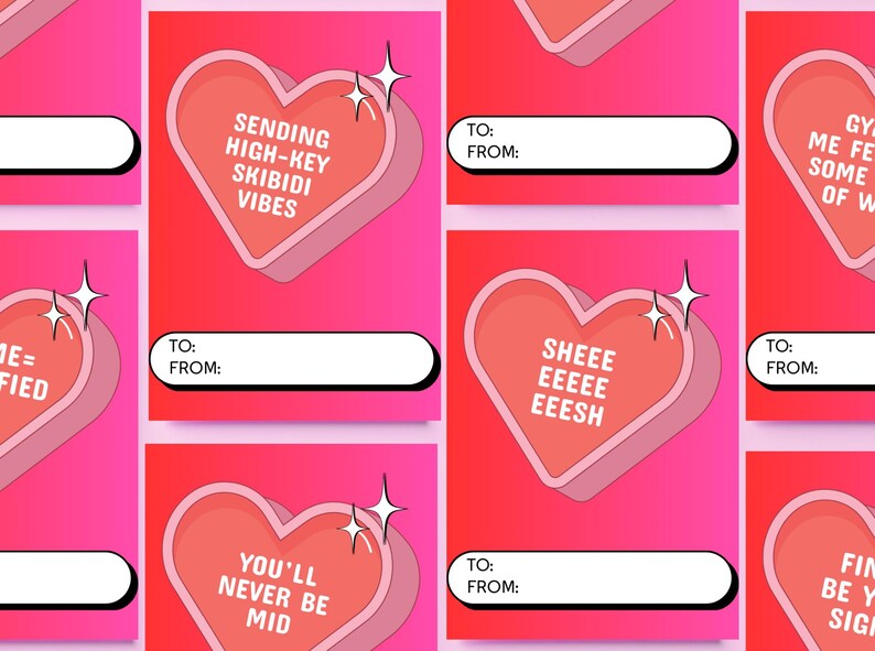 Teen Slang Candy Hearts, Funny Tween Valentines Printable, Gen Z Gen ...