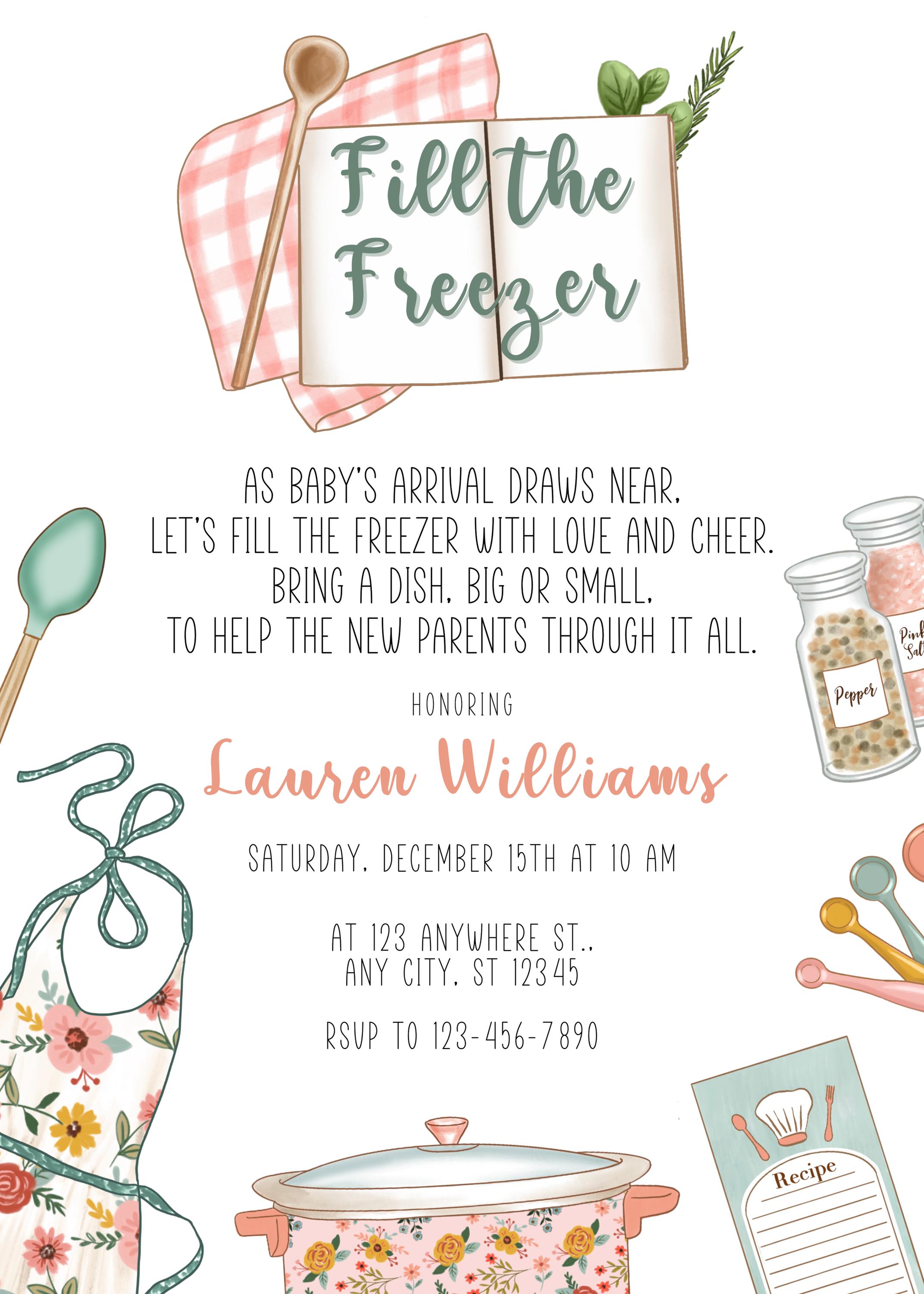 Fill the Freezer Baby Shower Invitation Template (digital) - Etsy