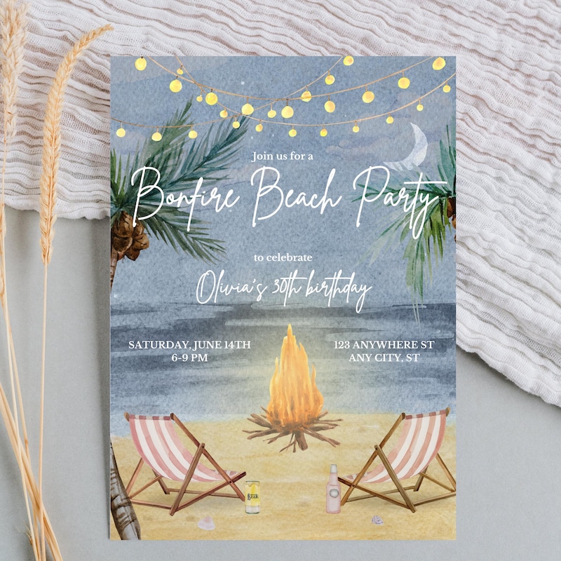 Bonfire Invitation - Etsy