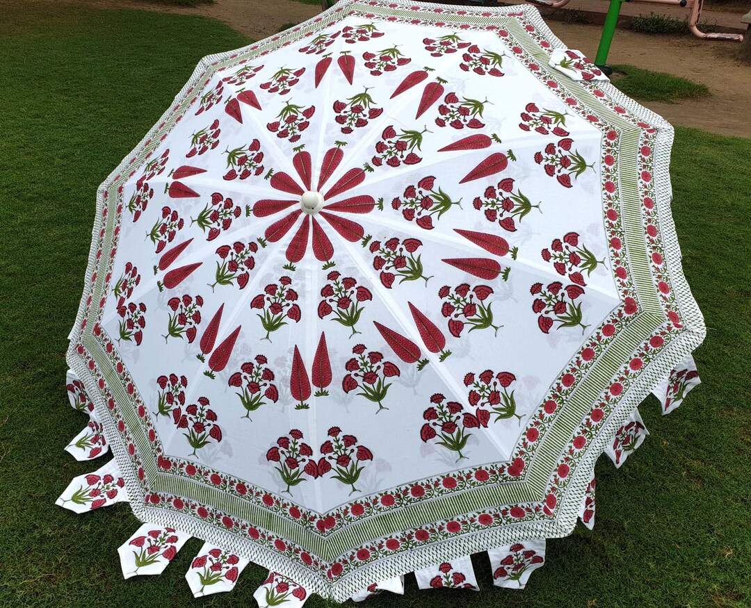 New Indian Bohemian Beach Sun Shade Patios 72'', Mughal Flower Art ...