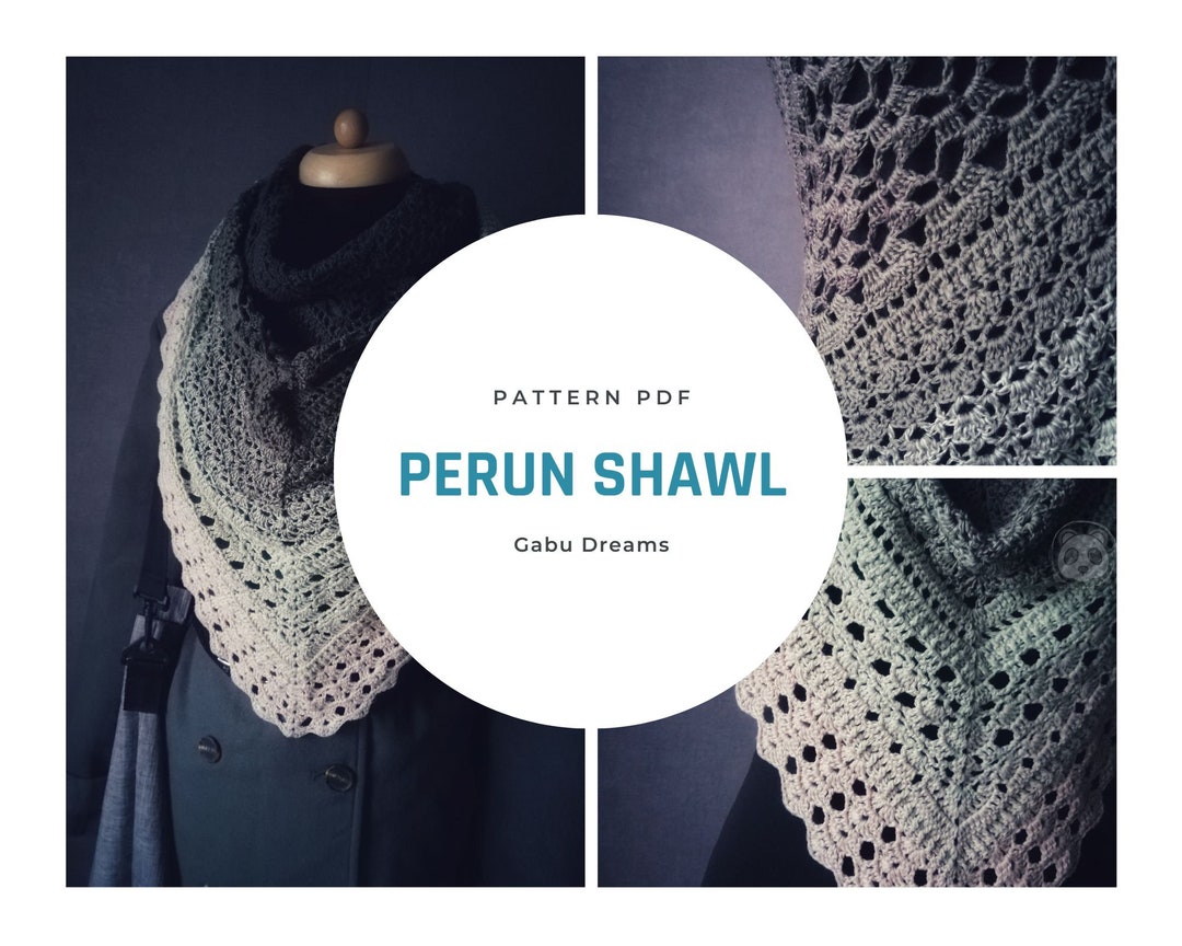 Perun Shawl Crochet – Triangle Lace Shawl, Charted (digital Pattern) - Etsy