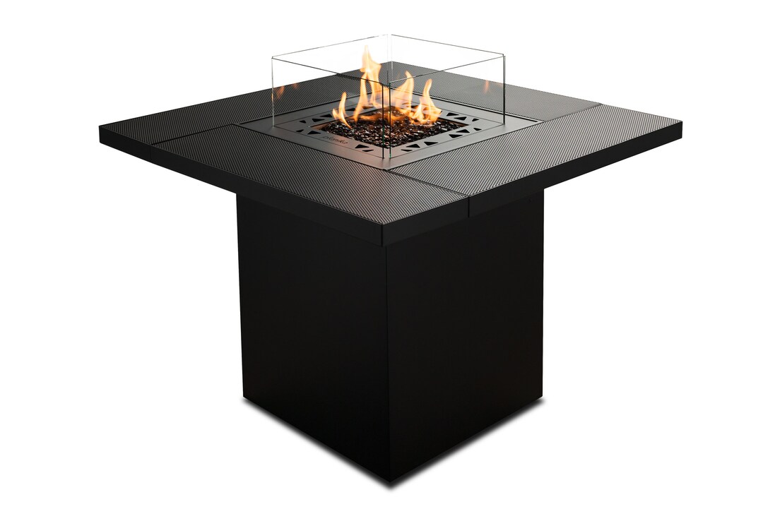 Square Table by Planika Outdoor Gas Fire Pit LPG Fireplace, Attachable ...