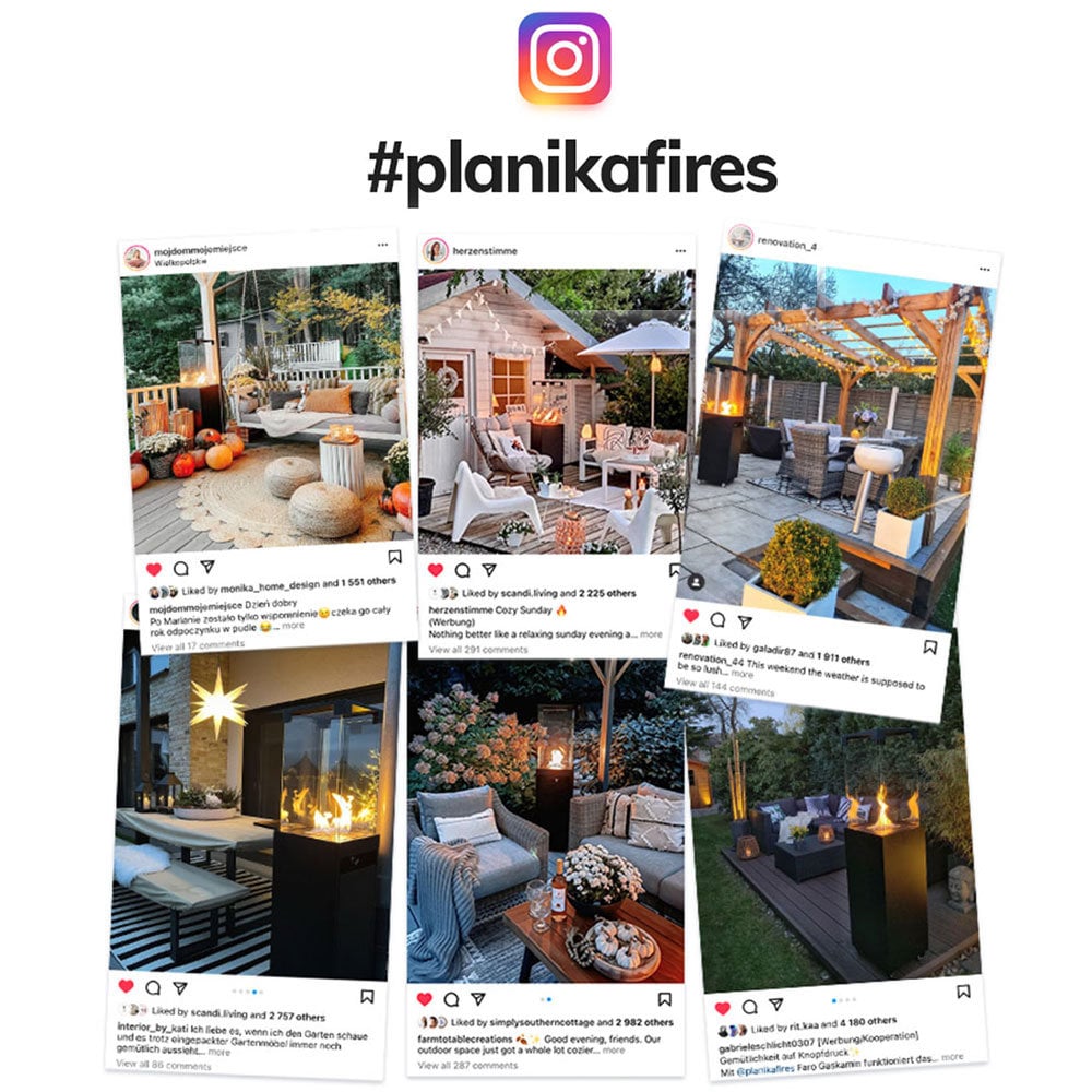 Planika Faro Patio Heater: 8kw Gas Propane Outdoor Fireplace With Cover ...