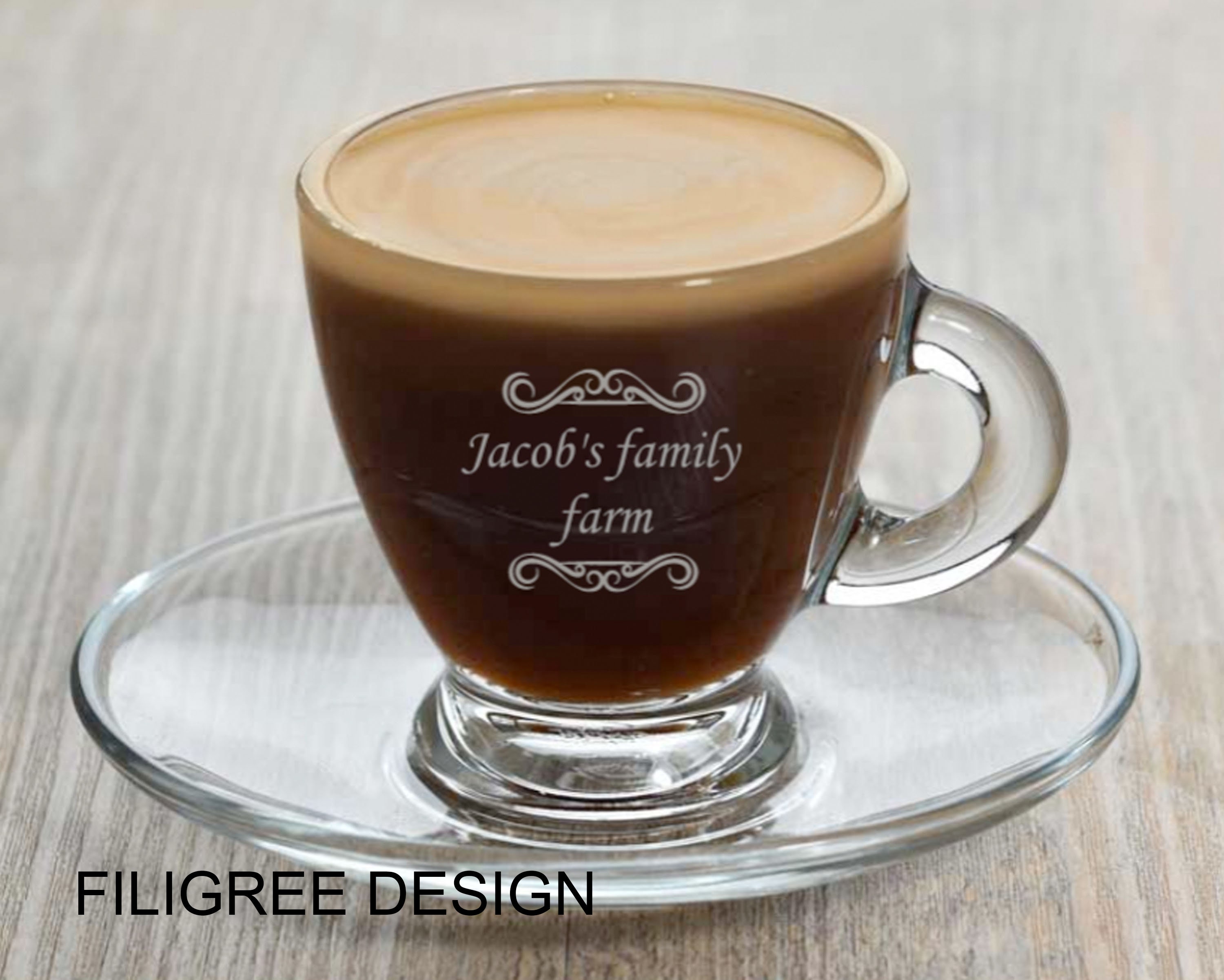 Personalised 80 Ml Glass Espresso Cup, Customized Espresso Cup SET ...