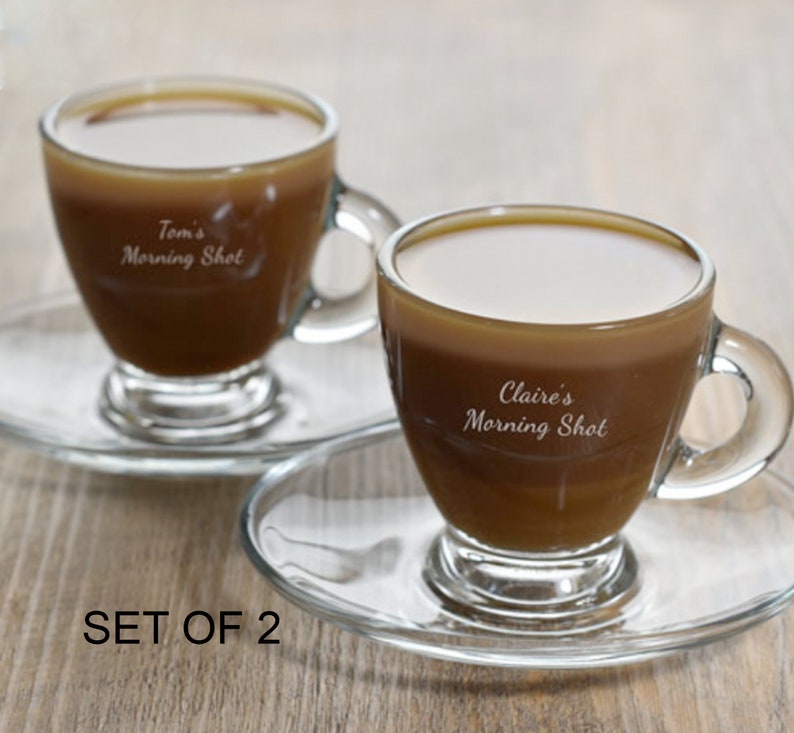 Personalised 80 Ml Glass Espresso Cup, Customized Espresso Cup SET ...
