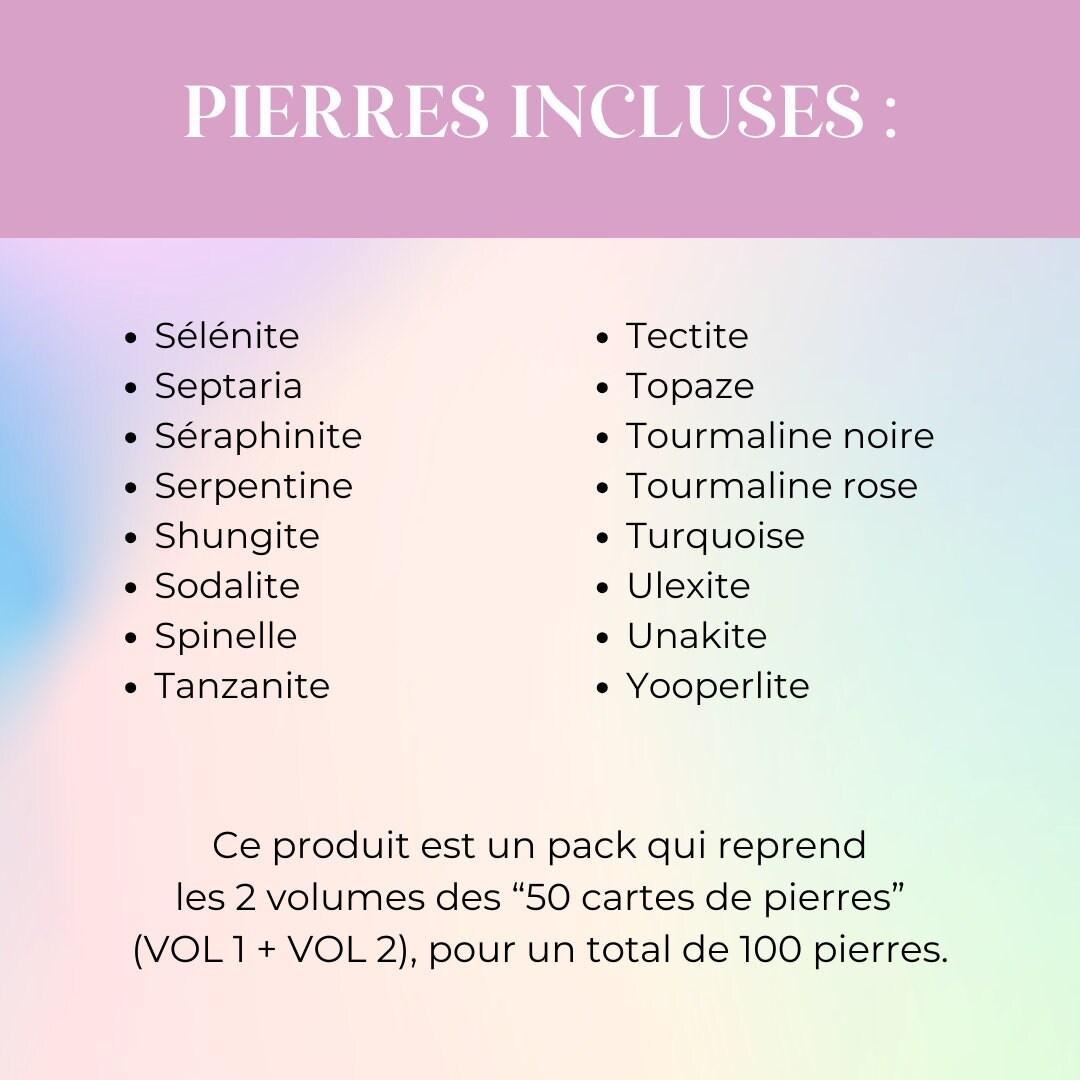 100 Printable Stone Cards (DARK), Semi-precious Stones, Lithotherapy ...