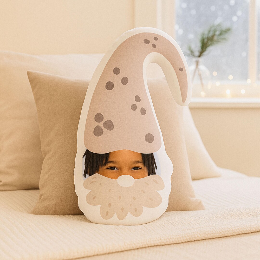 Personalized Gnome Person Shaped Pillow – Custom Photo Gift for Kids ...