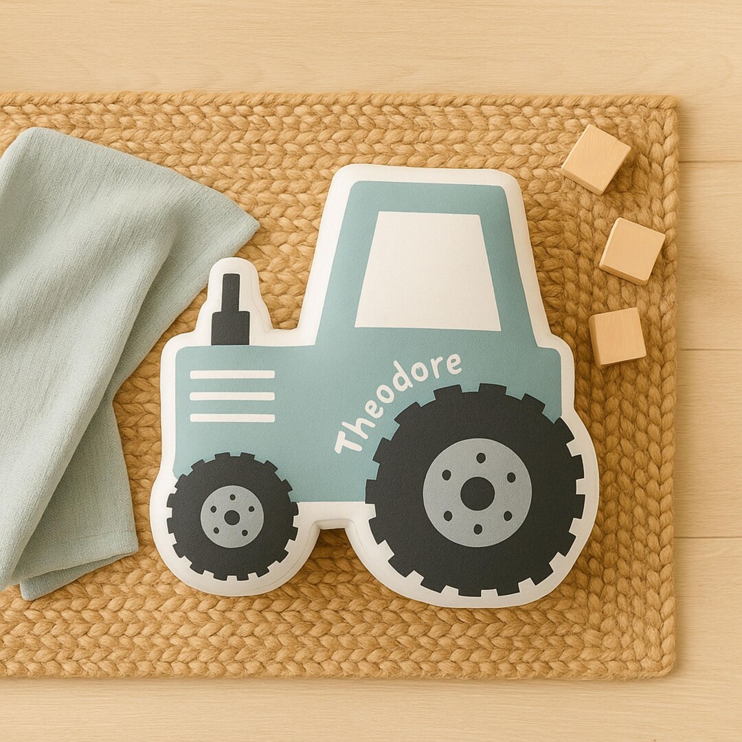 Personalized Tractor Pillow: Farm Nursery Decor, Boys Room Cushion - Etsy