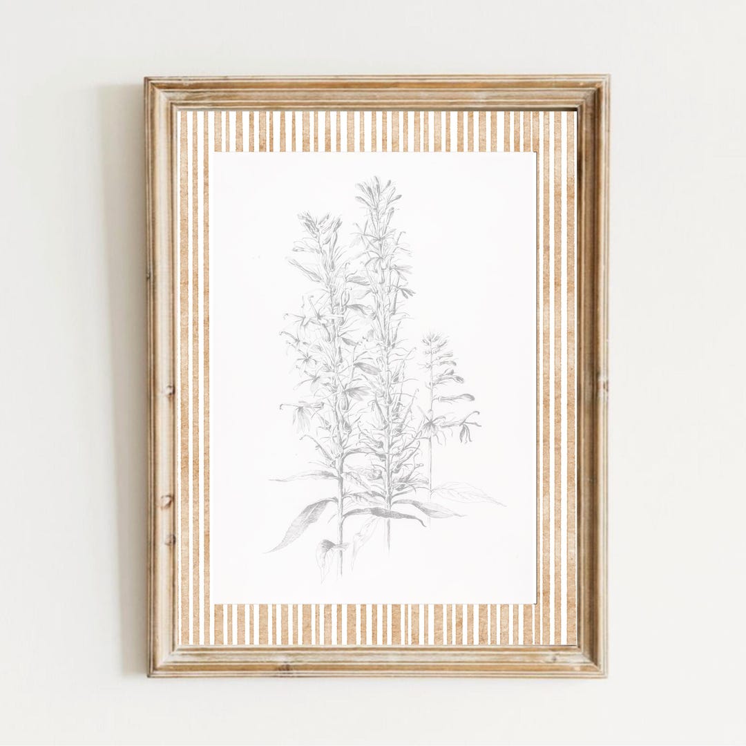 Thin Stripe Portrait Picture Frame Mount | Handcrafted Illustrated ...