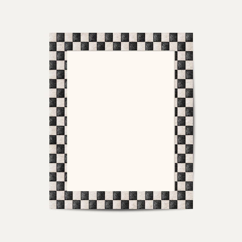 Checkerboard Picture Mount | Handcrafted Illustrated Patterned Mats ...