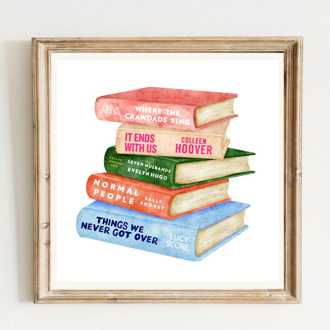 Custom Favourite Books Print | Personalised Art | Unique Book Reading ...