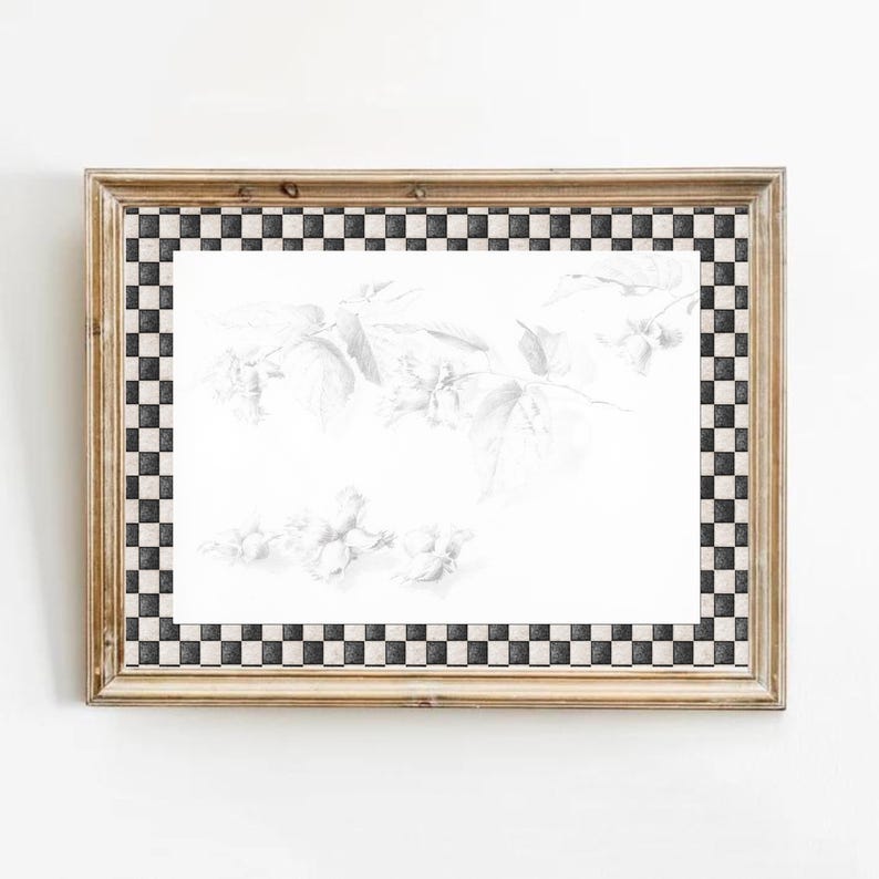 Checkerboard Picture Mount | Handcrafted Illustrated Patterned Mats ...
