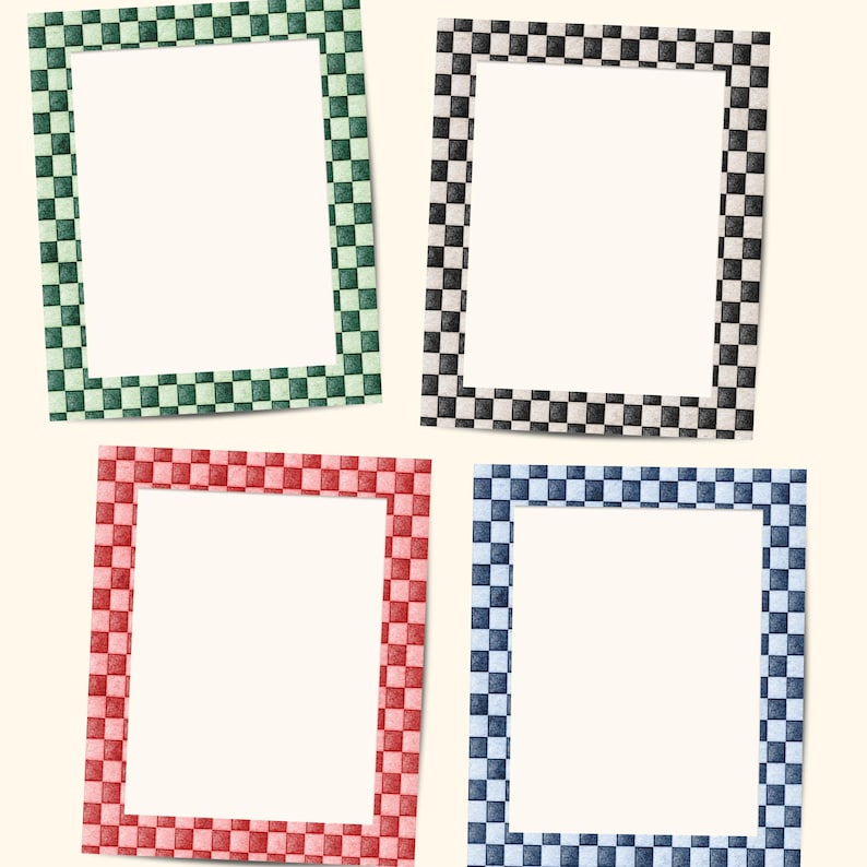 Checkerboard Picture Mount | Handcrafted Illustrated Patterned Mats ...